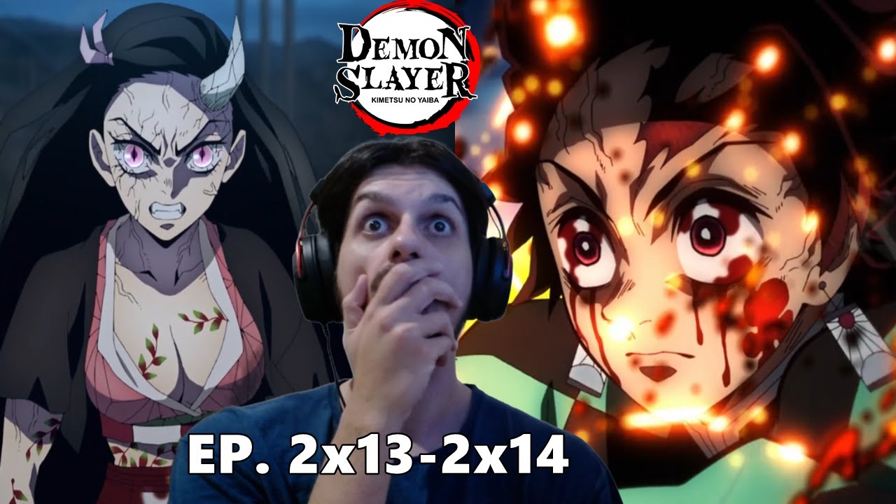 TANJIRO & NEZUKO SOBEM DE NÍVEL 🔥 | Assistindo DEMON SLAYER pela ...